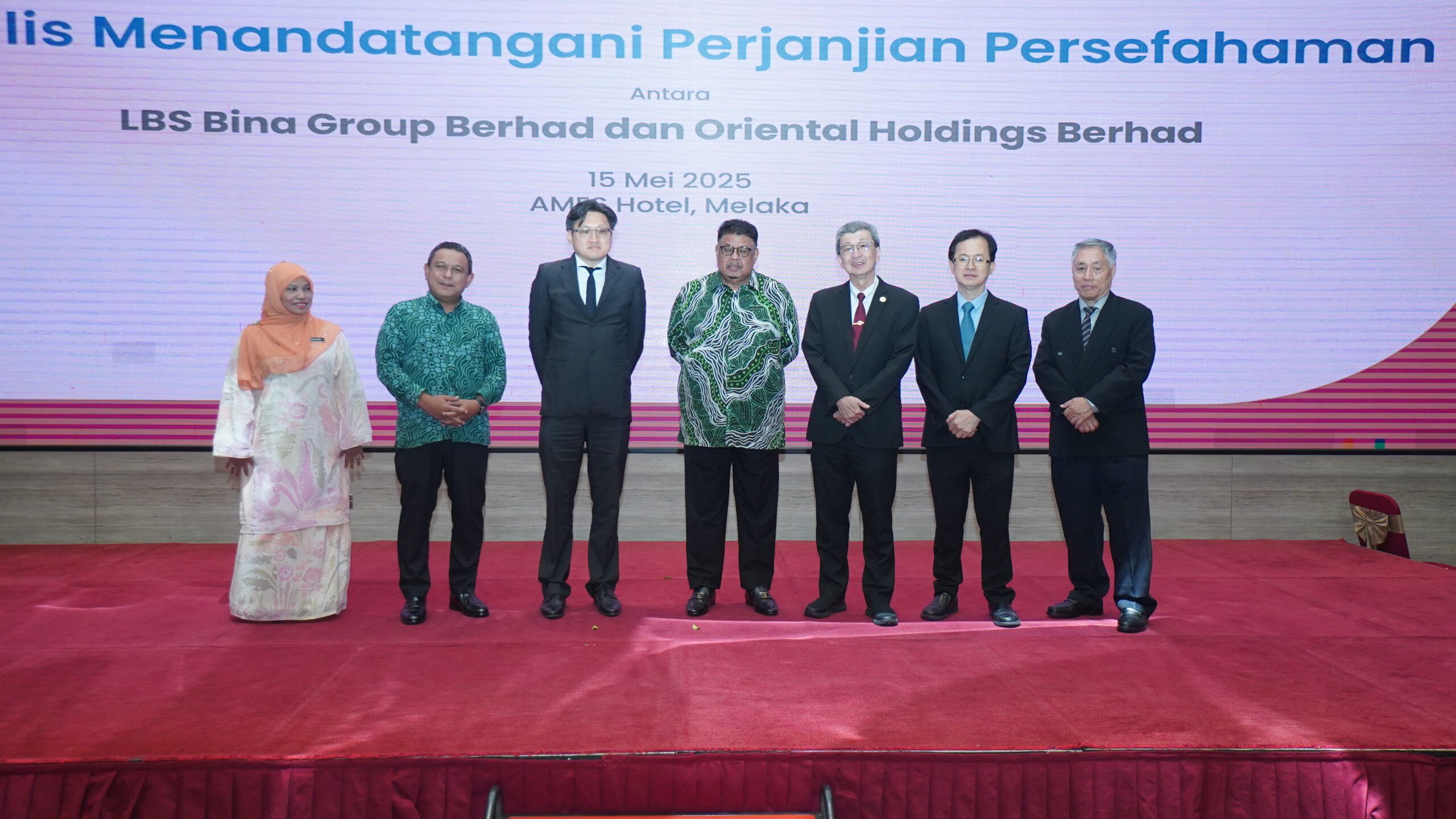 MOU SIGNING - LBS BINA GROUP BHD AND ORIENTAL HOLDINGS BHD - LBS